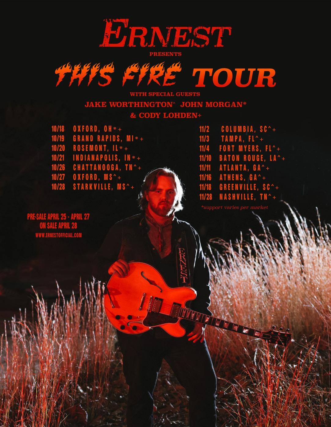 ERNEST FANS THE FLAME WITH HEADLINE THIS FIRE TOUR | Big Loud